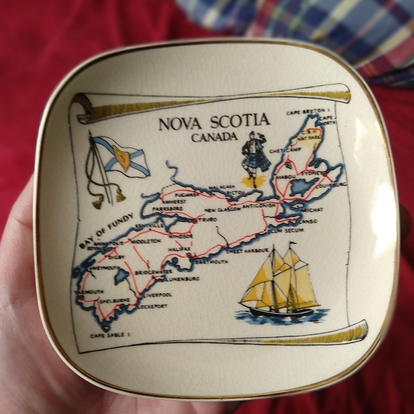 Accents | Vintage Nova Scotia Canada Map Dish Tray Lancaster Sandland ...